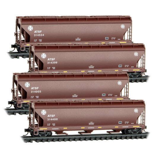 3-Bay Covered Hoppers ATSF 4-Car Runner Pack #237 - 98300237 : N – EngineHouse Services LLC