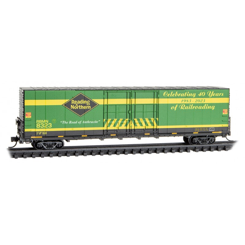 60' Excess-Height Double-Door Boxcar Reading & Northern RBMN 8323 - 10 ...