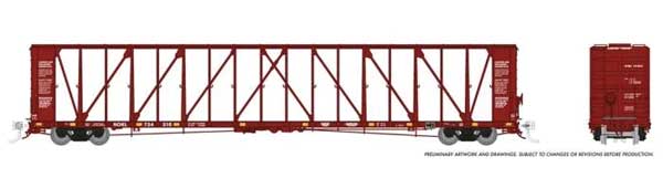NSC 73' Centerbeam Flatcar - NOKL - 174006A : HO – EngineHouse Services LLC