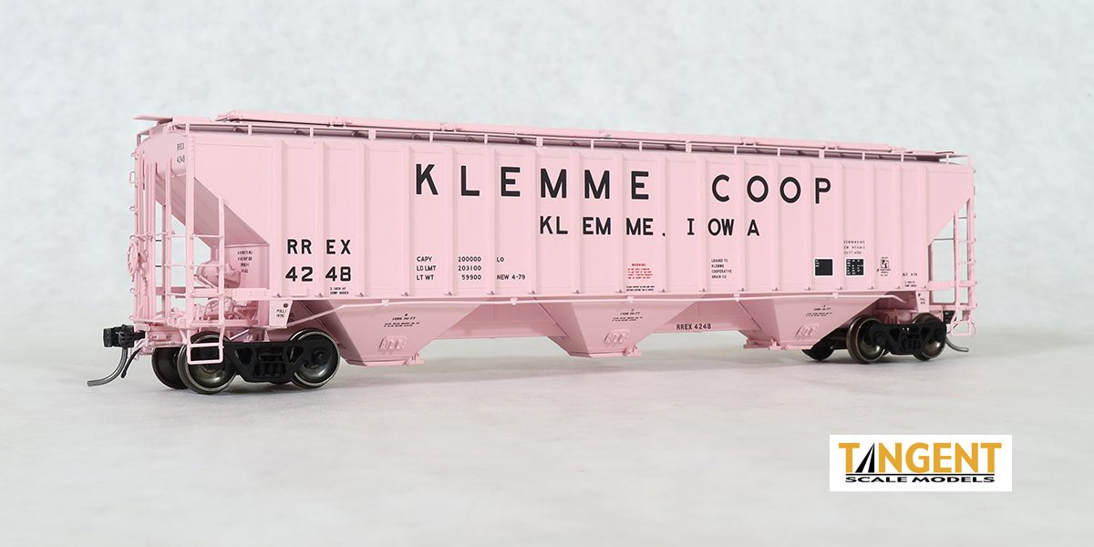 Pullman-Standard PS-2CD 4750 3-Bay Covered Hopper Klemme Coop RREX 425 ...