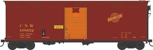 40' Single-Door Boxcar w/Roof Hatches Chicago & North Western CNW 1086 ...