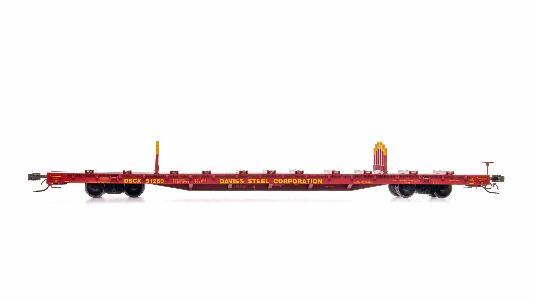 ScaleTrains BSC Finger Rack Flatcar Davies Steel, DSCX #51260 - HFF012 ...