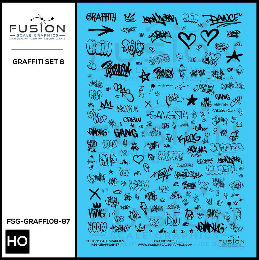 Graffiti Decal Set 8 - FSGGRAFF10887 : HO – EngineHouse Services LLC