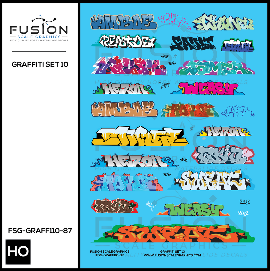 Graffiti Decal Set 10 - FSGGRAFF11087 : HO – EngineHouse Services LLC