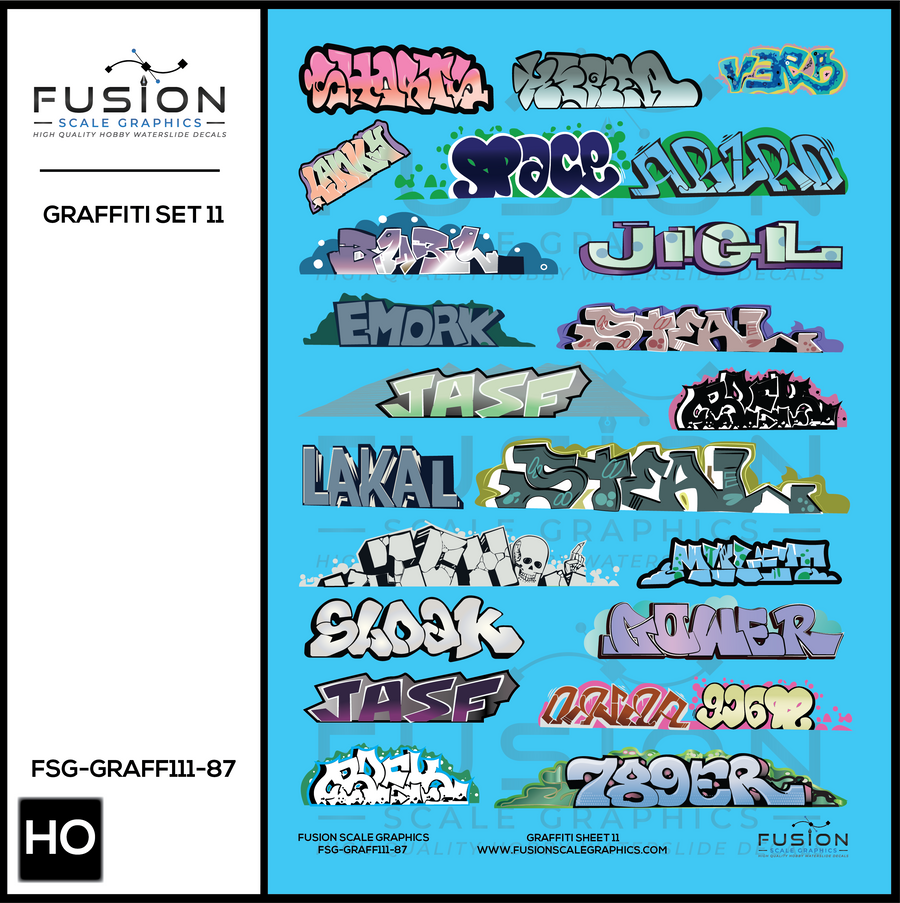 Graffiti Decal Set 11 - FSGGRAFF11187 : HO – EngineHouse Services LLC