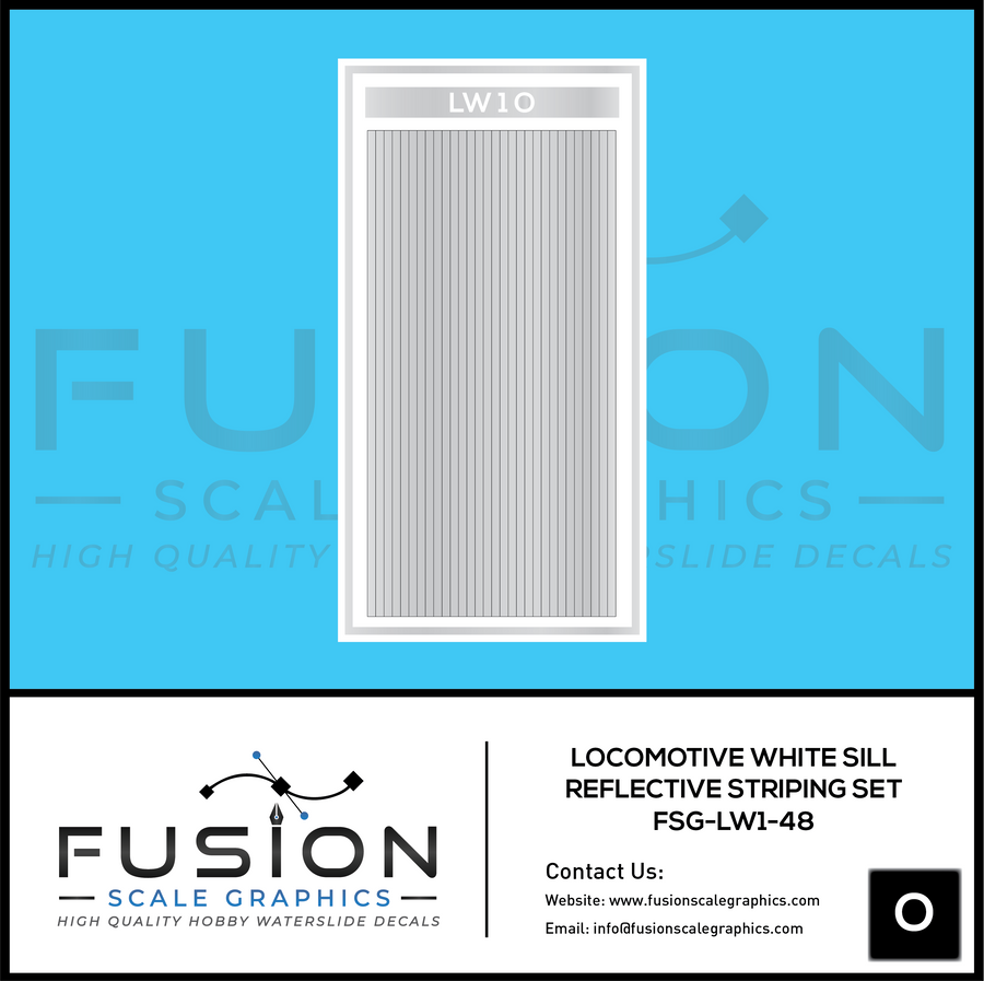 Railroad Locomotive White Reflective Sill Stripes Set - FSGLW148 : O ...