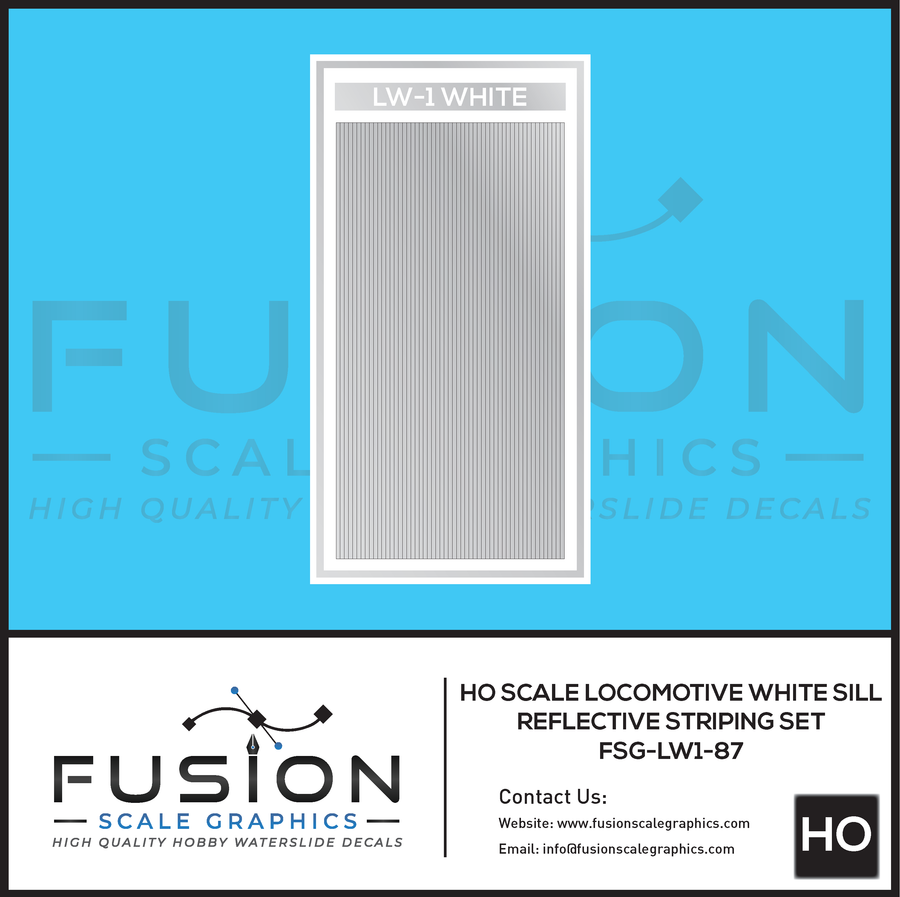Railroad Locomotive White Reflective Sill Stripes Set - FSGLW187 : HO ...