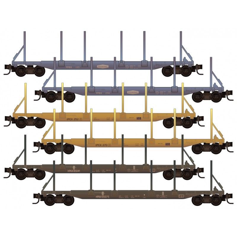Evans 65' 100-Ton Log Car 6-Pack Weathered - 99305019 : N – EngineHouse ...